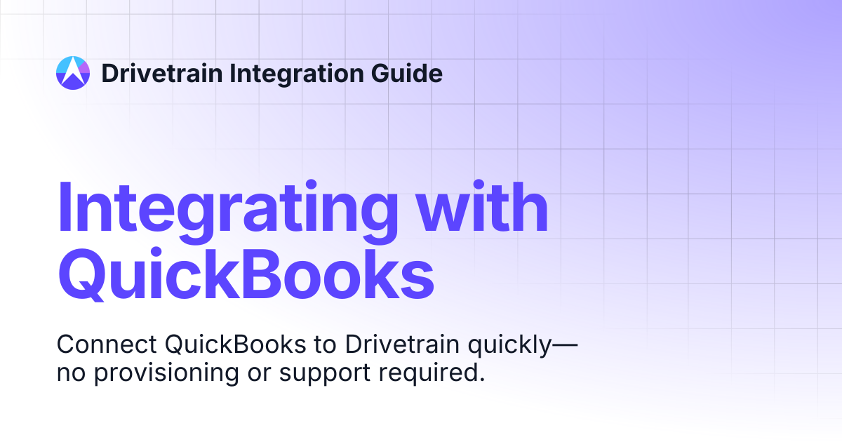 Integrating with QuickBooks | Drivetrain Integration Guide